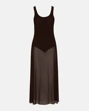 Steve Madden Sharlene Sleeveless Mesh Maxi Dress