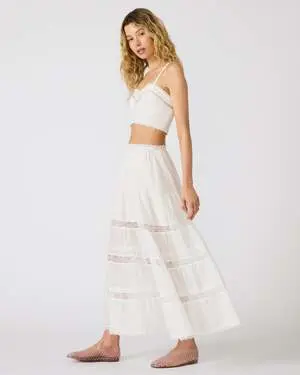 Steve Madden Elisse Lace Trim Maxi Skirt - Antique