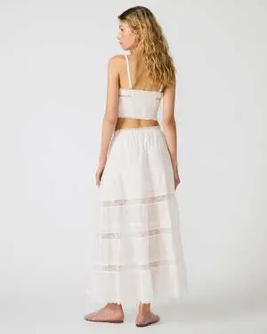Steve Madden Elisse Lace Trim Maxi Skirt - Antique