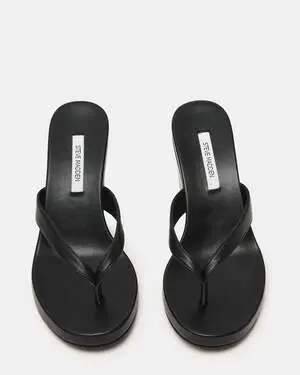 Steve Madden Wedge Thong Sandals - Black