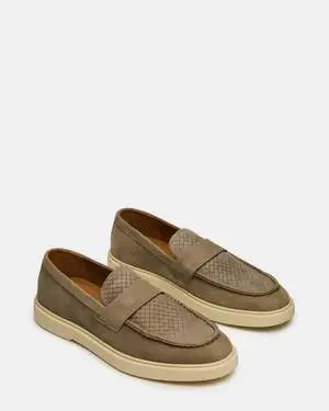 Steve Madden Paul Woven Slip-on Loafers - Grey
