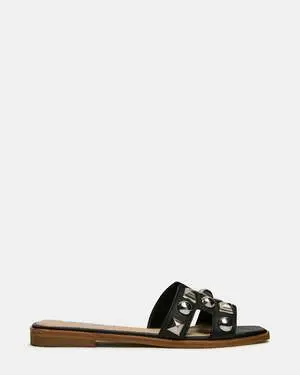 Steve Madden Hadyn Studs Square Toe Sandals - Black