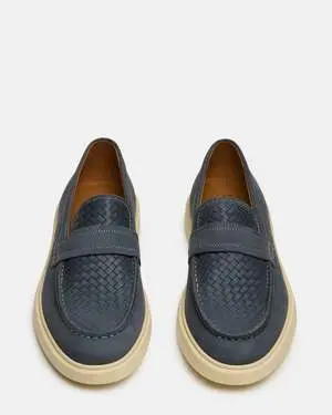 Steve Madden Paul Slip-on Loafers With Woven Detail - Blue