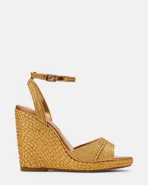Steve Madden Devin Espadrille Sandals - Bronze Raffia