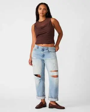 Steve Madden Sleeveless Mesh Cowl Neck Top