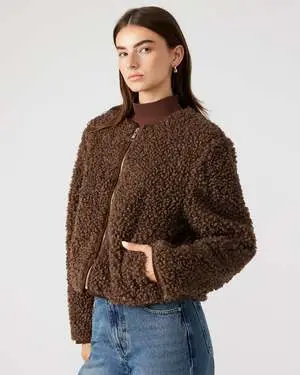 Steve Madden Teddy Jacket Long Sleeve Sherpa Jackets & Coats