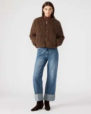 Steve Madden Teddy Jacket Long Sleeve Sherpa Jackets & Coats