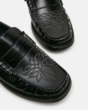Steve Madden Ennis Embossed Leather Slip-on Loafers