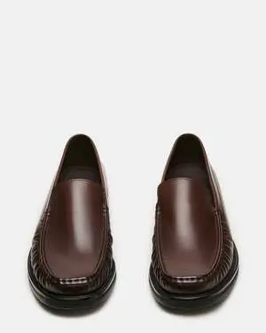 Steve Madden Celestino Leather Slip-on Loafers With Square Toe