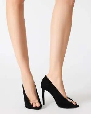 Steve Madden Santino Peep Toe Stiletto Heels - Red Suede