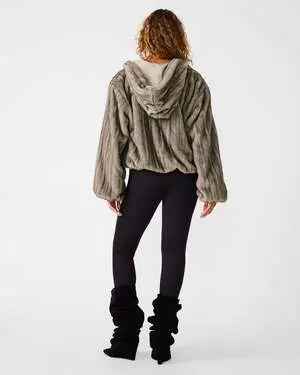 Steve Madden Mavis Jacket Long Sleeve Faux Fur Jackets & Coats