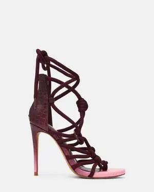 Steve Madden Catnyss Thong Heels With Rope Detailing - Pink Multi