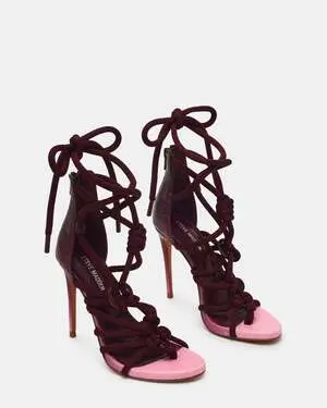 Steve Madden Catnyss Thong Heels With Rope Detailing - Pink Multi