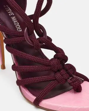 Steve Madden Catnyss Thong Heels With Rope Detailing - Pink Multi