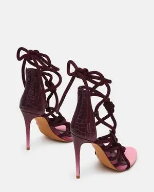 Steve Madden Catnyss Thong Heels With Rope Detailing - Pink Multi