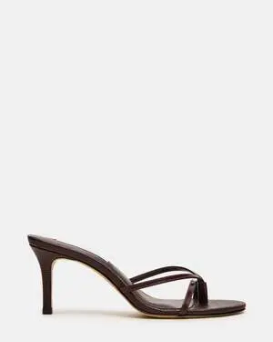 Steve Madden Clari Dark Cherry Leather Thong Heels - Wine