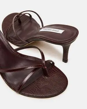 Steve Madden Clari Dark Cherry Leather Thong Heels