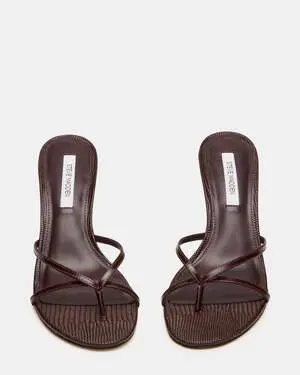 Steve Madden Clari Dark Cherry Leather Thong Heels