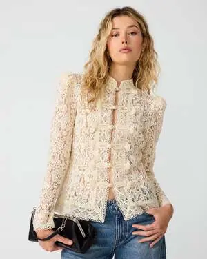 Steve Madden Aberdeen Top Long Sleeve Button Up Tops