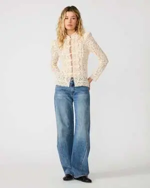 Steve Madden Aberdeen Top Long Sleeve Button Up Tops