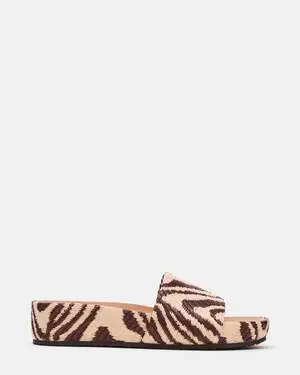 Steve Madden Jemmy Mule Sandals - Zebra Raffia