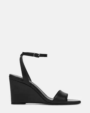 Steve Madden Myka Wedge Sandals - Black