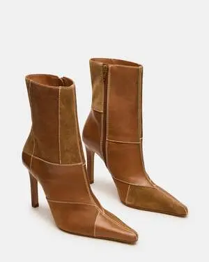 Steve Madden Trial Vintage Tan Patchwork Ankle Booties