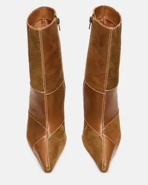 Steve Madden Trial Vintage Tan Patchwork Ankle Booties