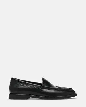 Steve Madden Drayce Leather Loafers - Black