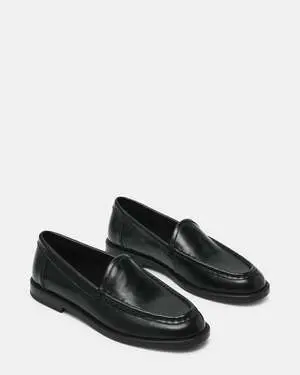Steve Madden Drayce Leather Loafers - Black