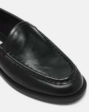 Steve Madden Drayce Leather Loafers - Black