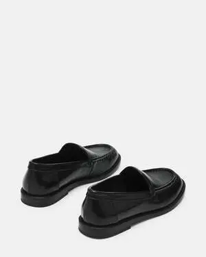 Steve Madden Drayce Leather Loafers - Black