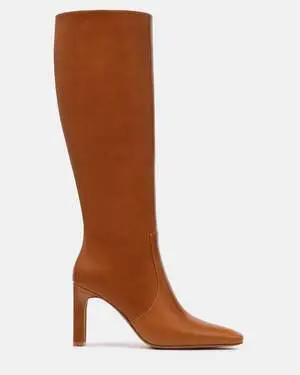 Steve Madden Lovelies Vintage Block Heel Boots - Tan