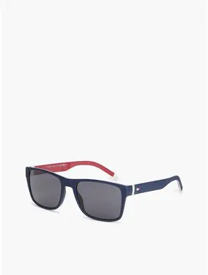 Tommy Hilfiger Sporty Rectangular Frame Sunglasses - Blue