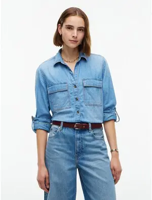 Tommy Hilfiger Lightweight Utility Shirt - Medium Wash