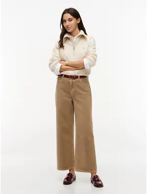 Tommy Hilfiger High-rise Garment-dyed Wide Leg Jean - Camel