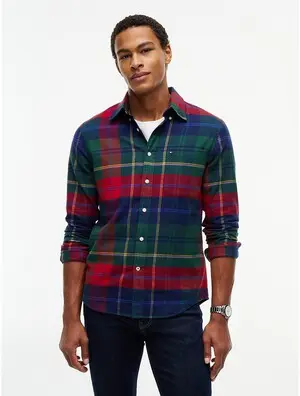 Tommy Hilfiger Regular Fit Bold Plaid Flannel Shirt