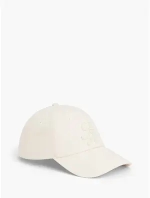 Tommy Hilfiger Embroidered Script Monogram Baseball Cap - Ivory
