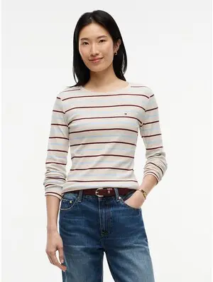 Tommy Hilfiger Long-sleeve Striped Favorite T-shirt - Brown