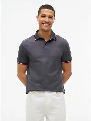 Tommy Hilfiger Regular Fit Tommy Wicking Polo - Charcoal