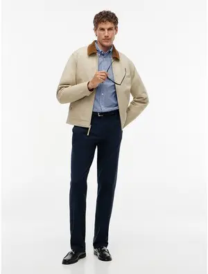 Tommy Hilfiger Regular Fit Brushed Dress Pant - Navy Blue