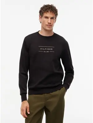 Tommy Hilfiger Embroidered Intechno Knit Sweatshirt - Black