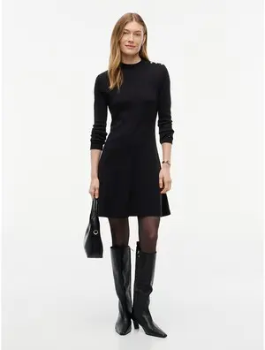 Tommy Hilfiger Rib-knit Mockneck Mini Dress - Black