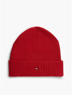 Tommy Hilfiger Cotton-cashmere Blend Beanie - Medium Red