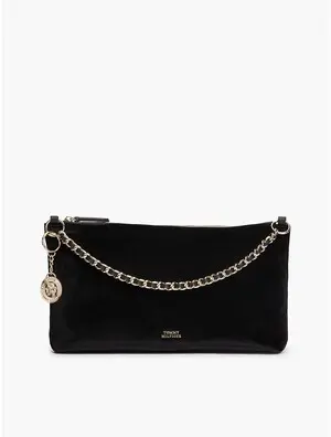 Tommy Hilfiger Velvet Chain Strap Mini Bag - Black