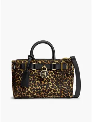 Tommy Hilfiger Print Calf Hair Micro Tote Bag - Leopard