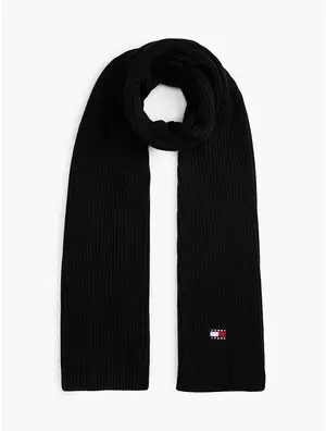 Tommy Hilfiger Rib-knit Badge Scarf - Black