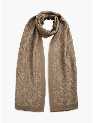 Tommy Hilfiger Jacquard Monogram Scarf - Rich Walnut
