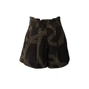 YOMISMA Signature Tulip Shorts In Justine Print — Lightweight, Eco-friendly Lounge Silhouette - Black
