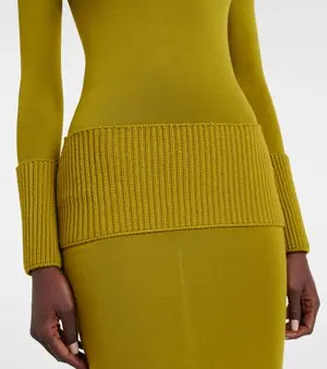 Alaïa Knitted Wool Maxi Dress